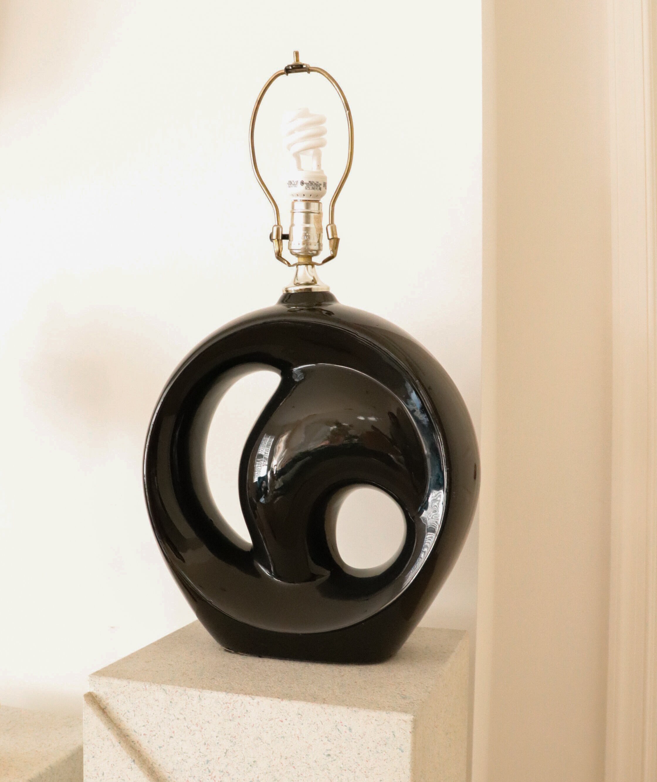 Ceramic Swirl Table Lamp Base American Vintage Art Deco Mid - Etsy