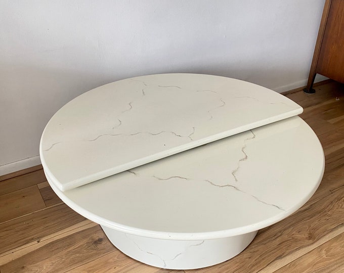 1980s Lacquer Swivel Top Coffee Table, 80s Vintage Laminate Round ...