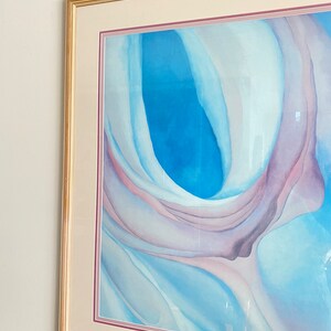 Large Vintage Georgia O'keeffe Music, Pink and Blue No. 2, Floral Wall ...