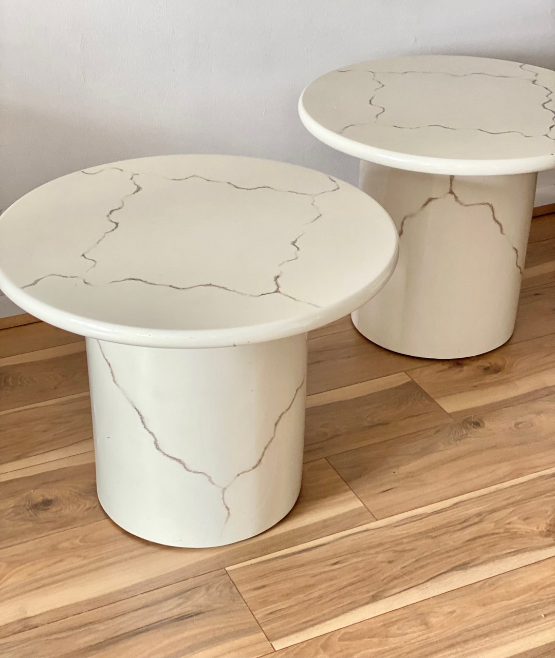 A Pair of Postmodern Side Tables, Formica Furniture, 80s Vintage ...