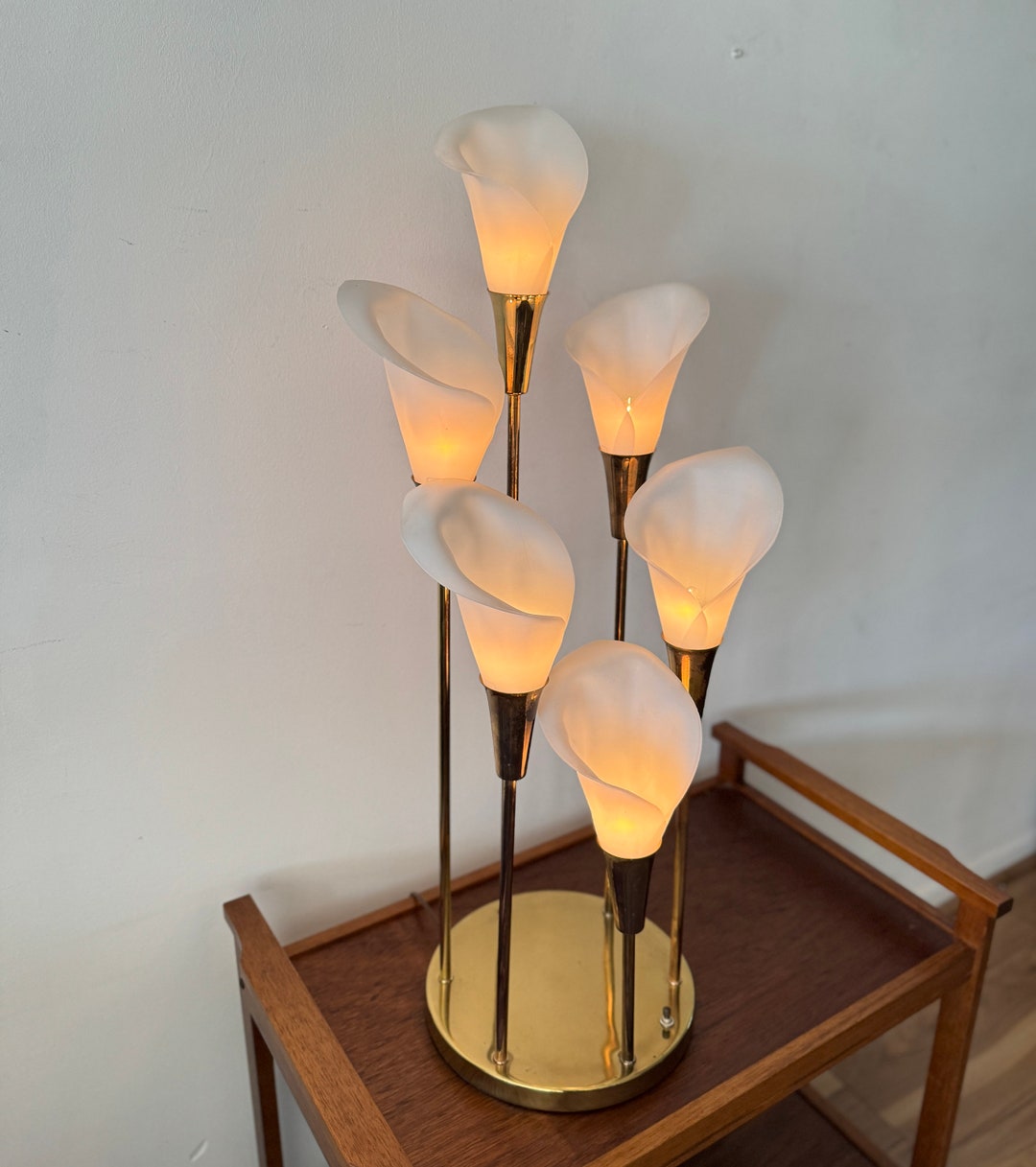 Vintage Calla Lily Flower Lamp - Etsy