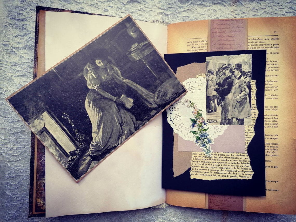 Vintage Junk Journal, Painted, Patinated, Authentic 1890 Old Book Pages ...