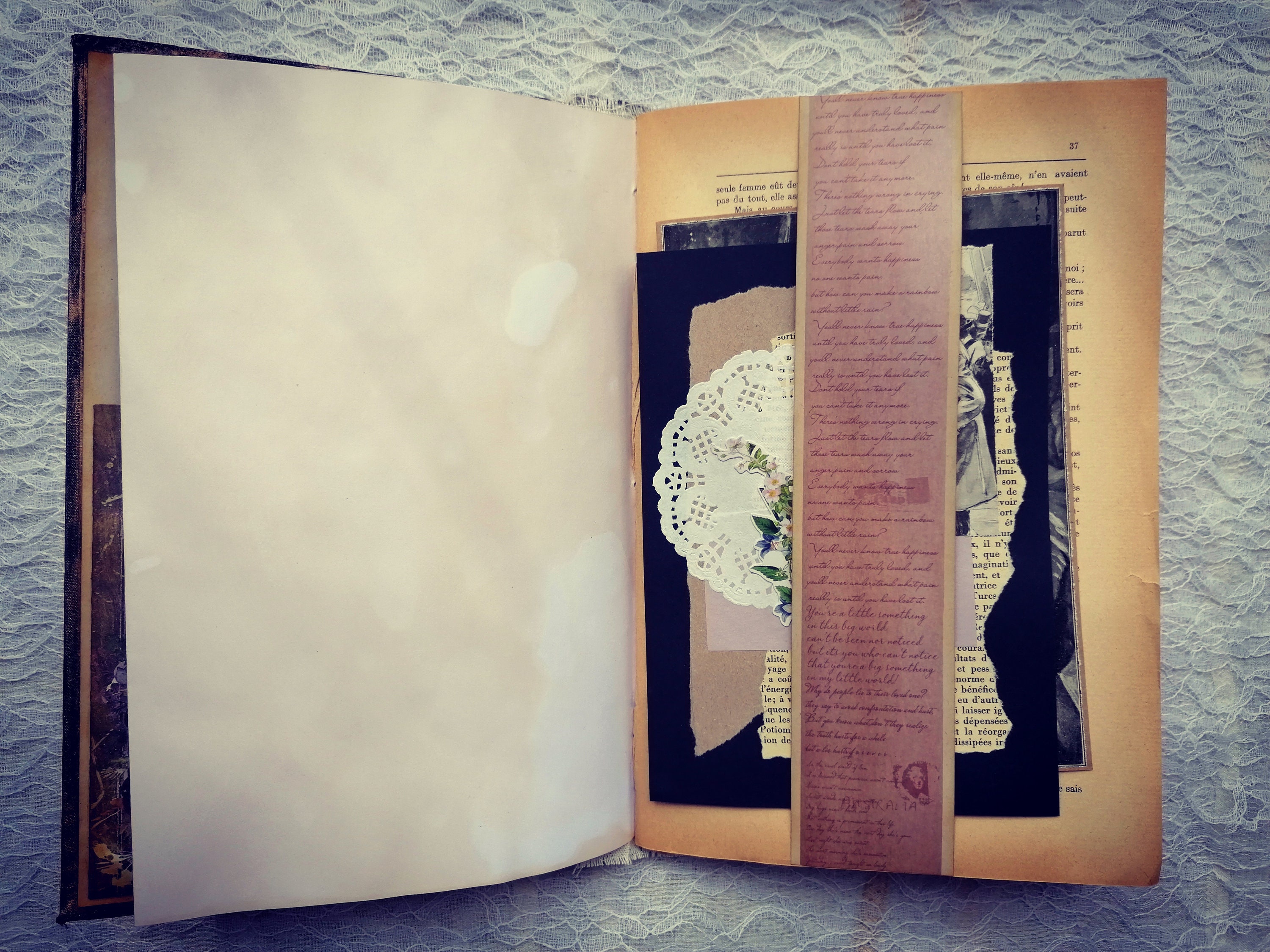 Vintage Junk Journal, Painted, Patinated, Authentic 1890 Old Book Pages ...