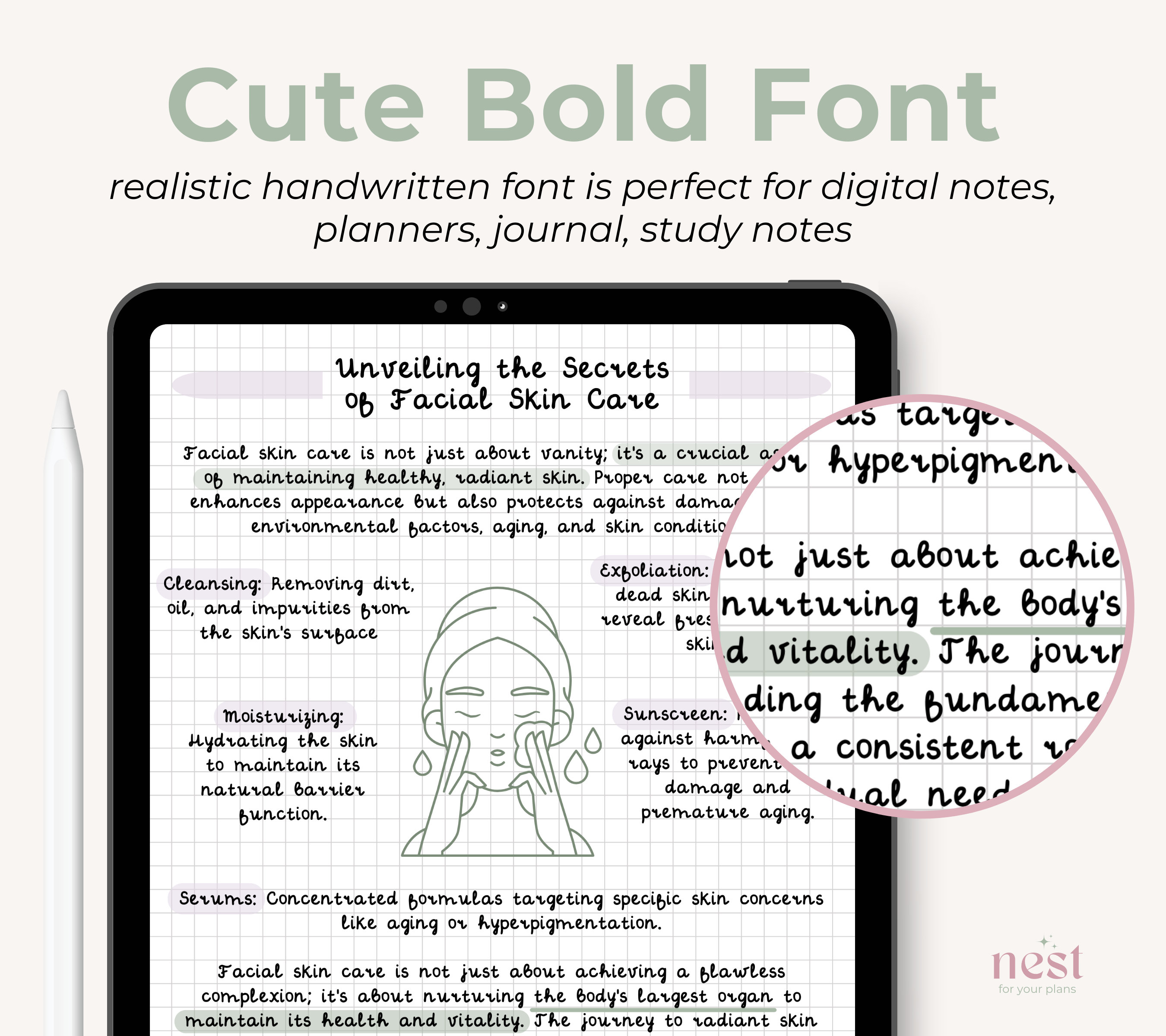 Cute Handwritten Font for Digital Notes, Digital Planning and ...