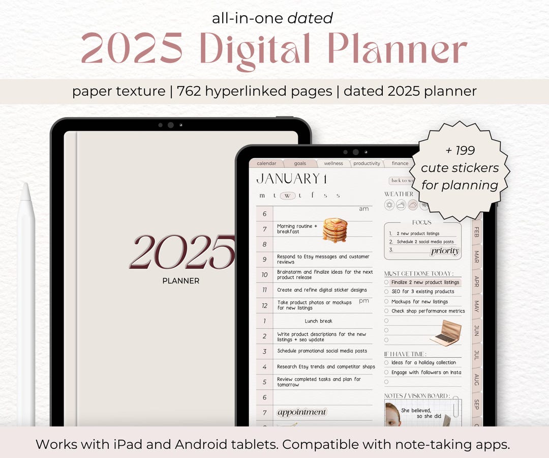 2025 Digital Planner for Goodnotes | Dated Monthly, Weekly & Daily ...