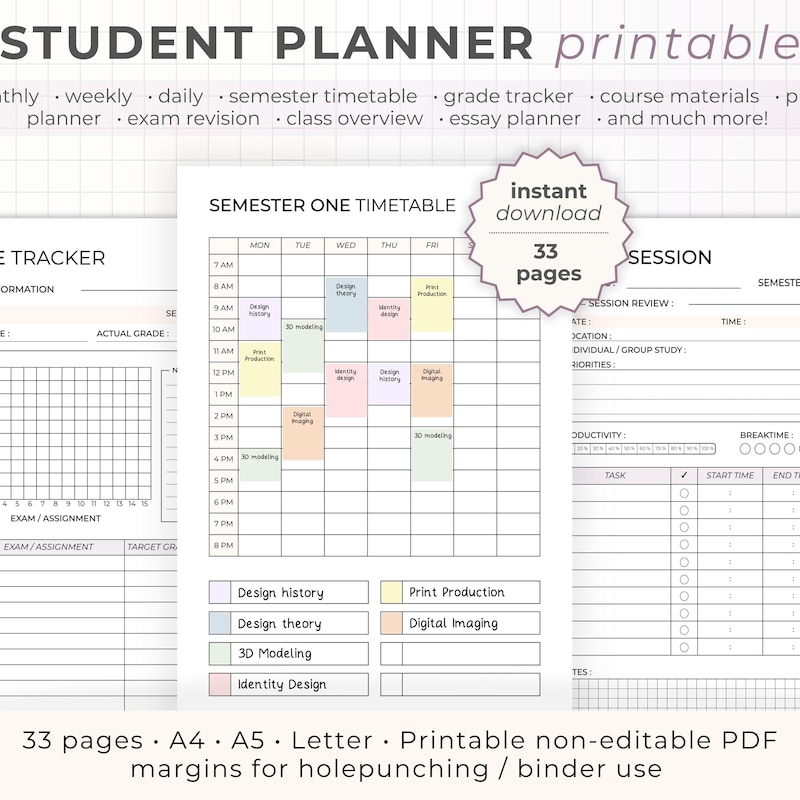 Student Planner - Etsy