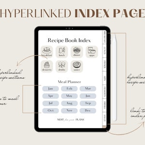 Digital Recipe Book, Digital Weekly Meal Planner, Goodnotes Cookbook ...