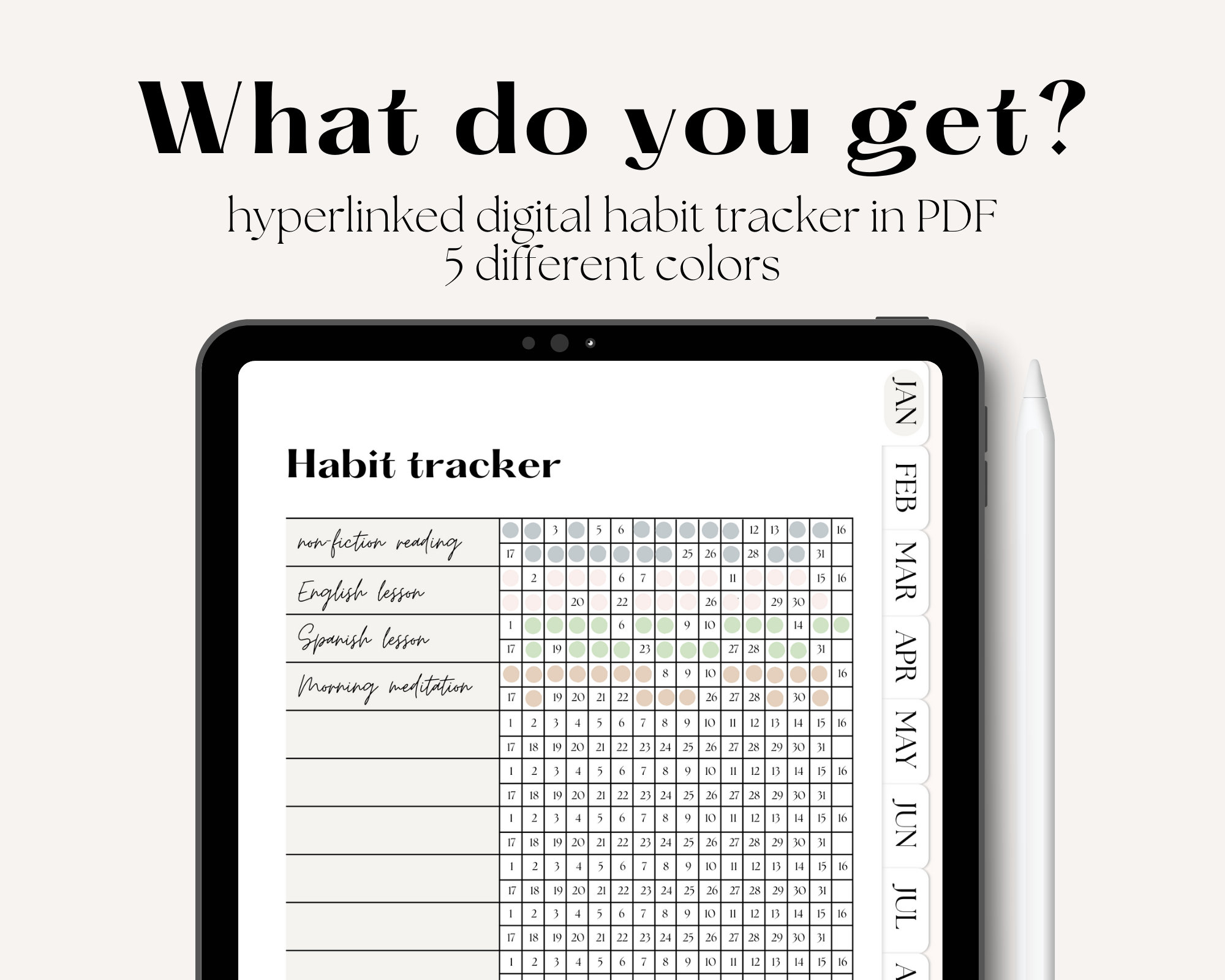 Digital Habit Tracker Minimalistic Everyday Habit Tracker Goodnotes ...