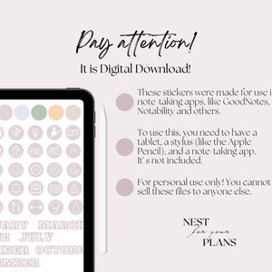 Everyday Basic Digital Stickers Pack, Goodnotes Stickerbook, Widgets ...