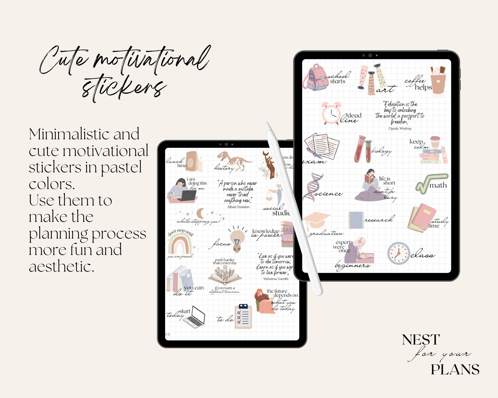 Back to School Digital Stickers Goodnotes PNG Files of Study - Etsy