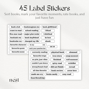 Digital Stickers for Reading Journal | Bookish Goodnotes Stickers ...