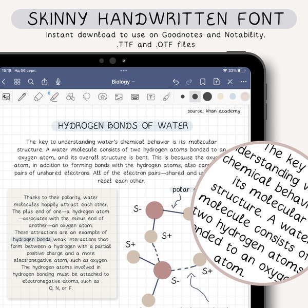 Handwritten Font Handwriting Font Procreate Font Student Note Taking ...