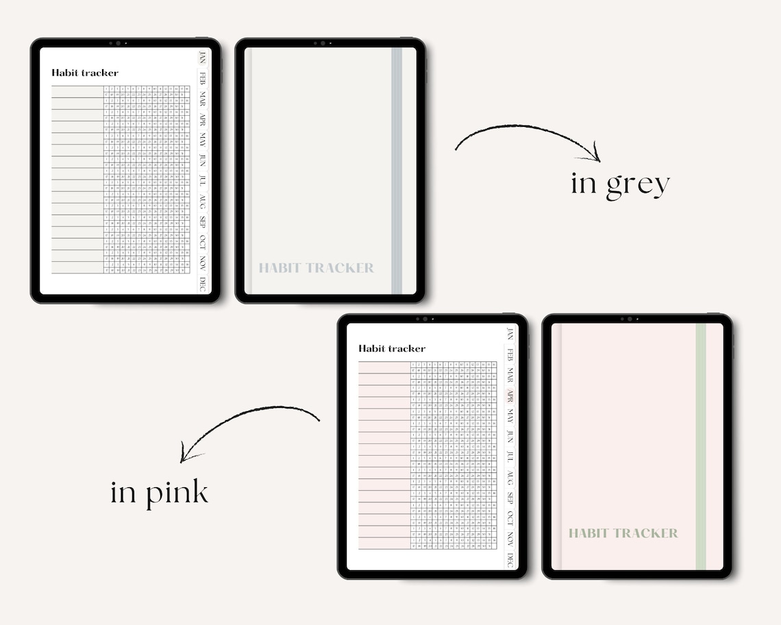 Digital Habit Tracker Minimalistic Everyday Habit Tracker Goodnotes ...
