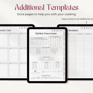 Digital Recipe Book | Paper Texture Goodnotes Meal Planner | Recipe ...