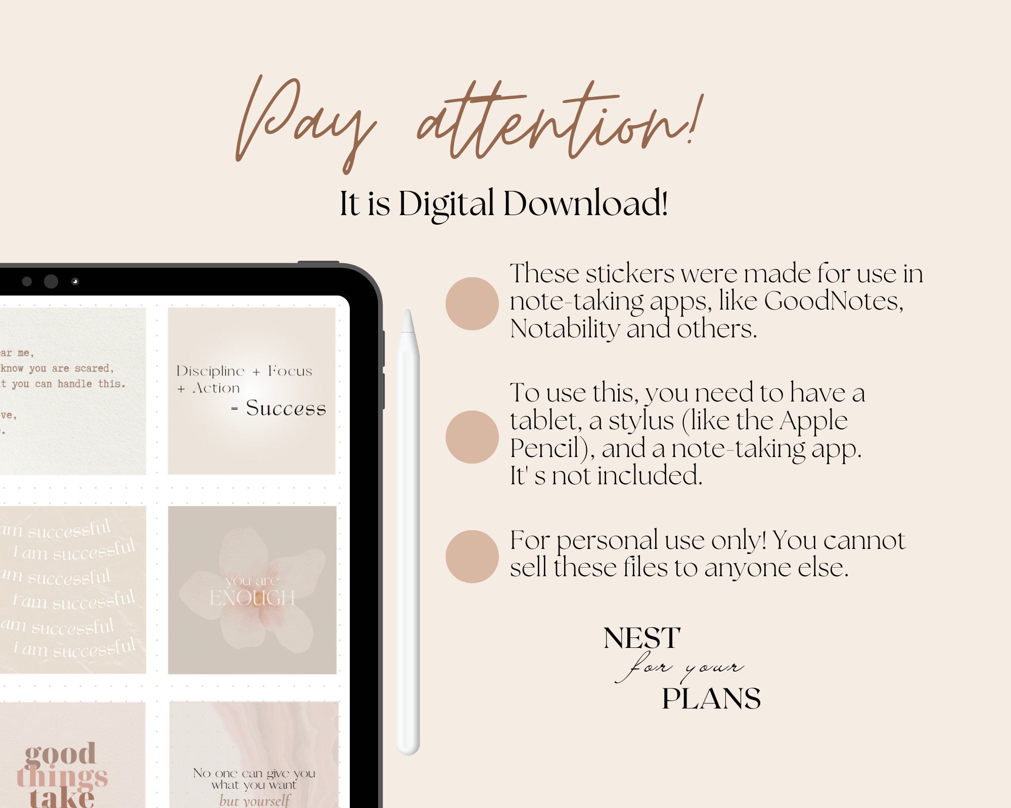 Inspirational Quotes Digital Stickers, That Girl Quotes, Elegant ...