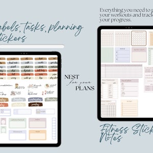 Fitness Digital Stickers, Workout Goodnotes Stickerbook, Wellness ...