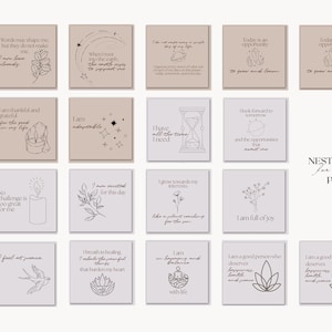 50 Affirmation Cards Printable | Digital Stickers | Inspirational ...