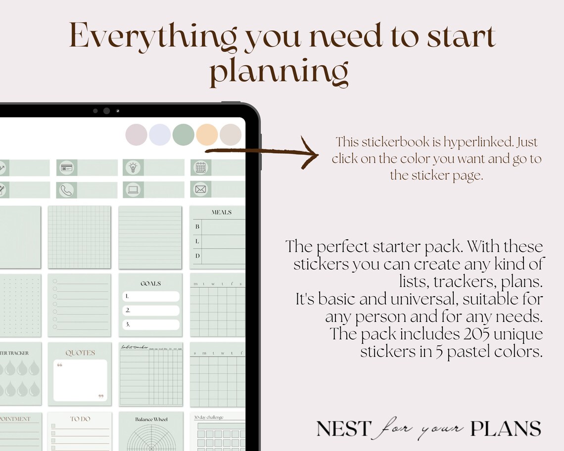 Everyday Basic Digital Stickers Pack, Goodnotes Stickerbook, Widgets ...