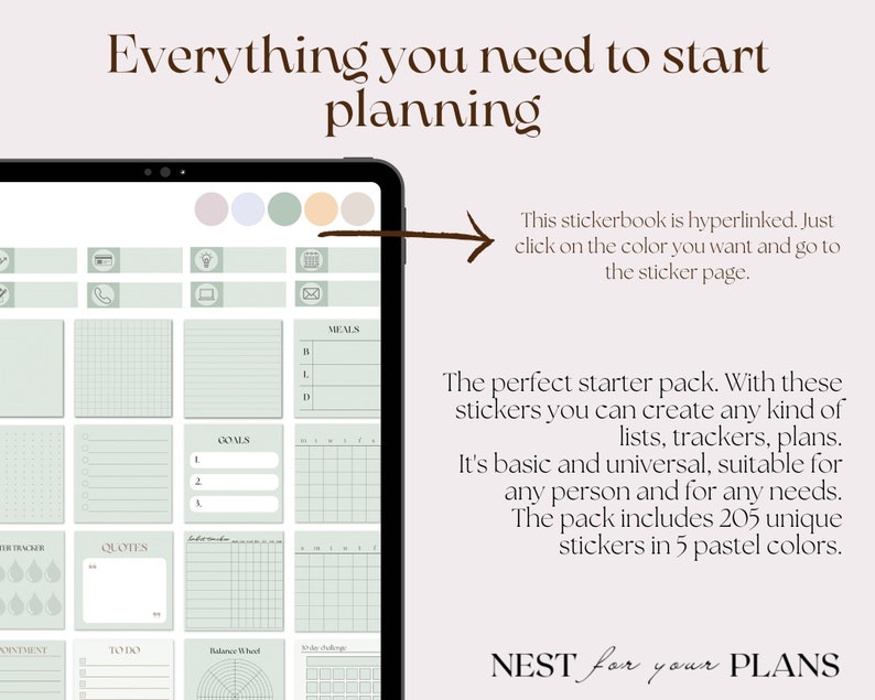 Everyday Basic Digital Stickers Pack Goodnotes Stickerbook - Etsy