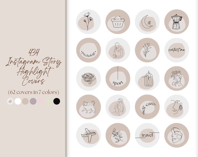 Minimal Instagram Highlight Covers Neutral Story Instagram Highlight ...