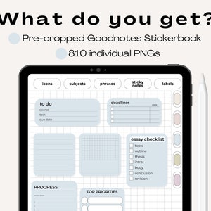 Digital Student Stickers | 810 Aesthetic Stickers for Goodnotes ...