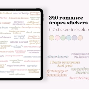 Book Lovers Digital Stickers | Romance Lovers Stickers | Pastel Bookish ...