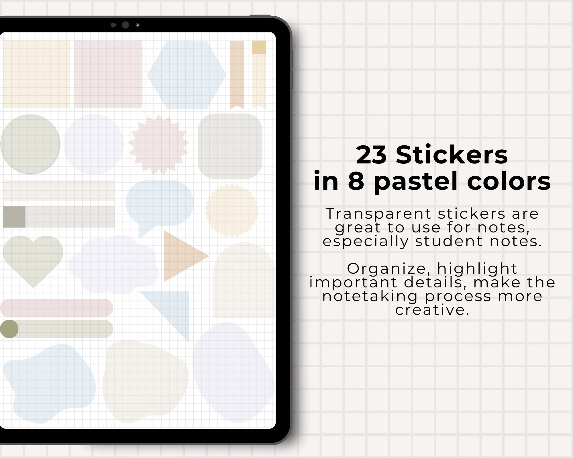 Transparent Digital Sticky Notes Student Stickers iPad - Etsy