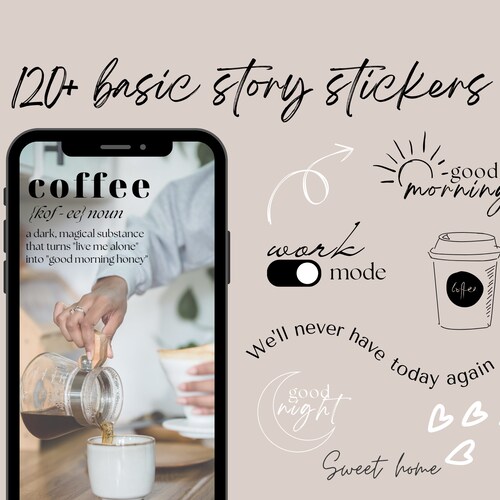 120 Everyday Story Stickers Basic Stories Templates Black - Etsy