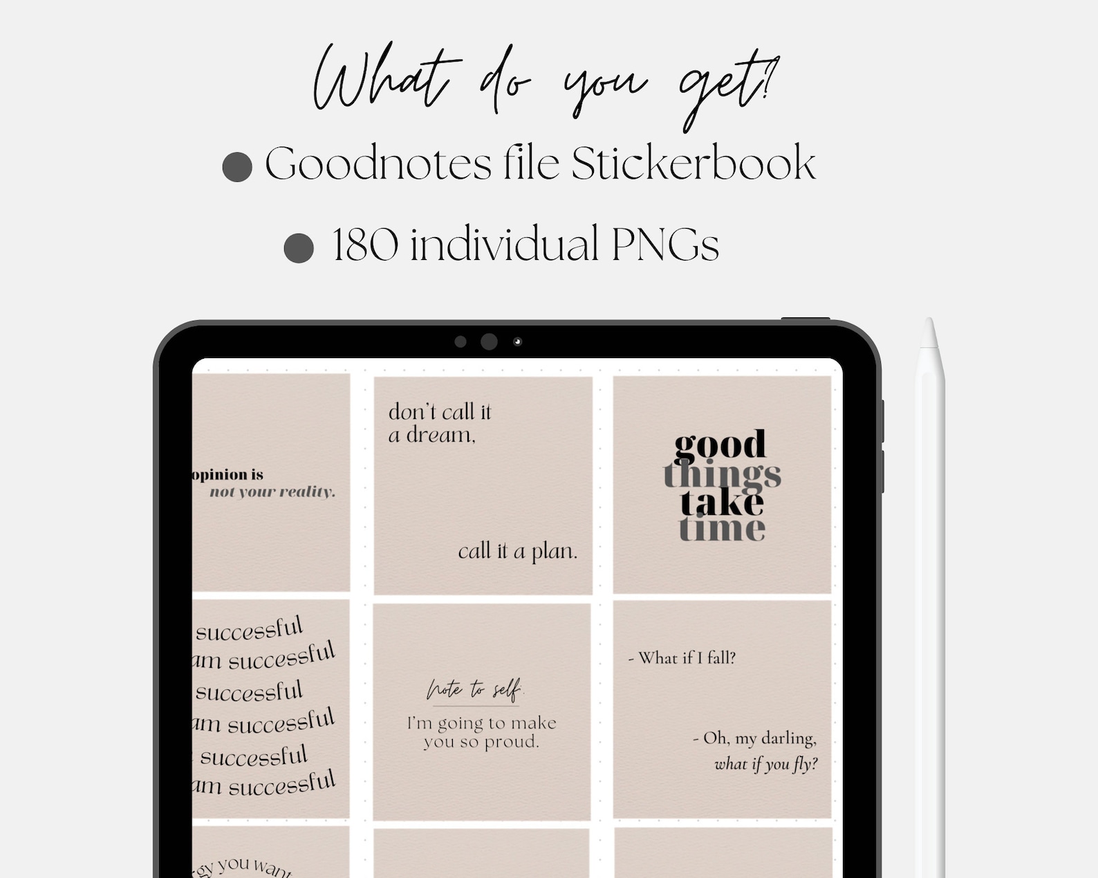 Inspirational Quotes Digital Stickers, That Girl Quotes, Black White ...