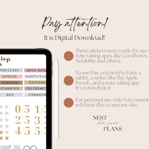 Book Lover Digital Stickers Goodnotes, PNG Reading Stickers, Books ...