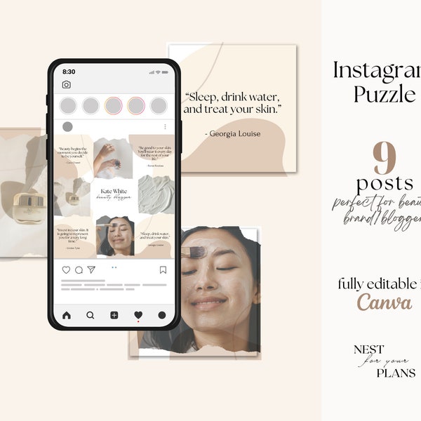 Instagram Puzzle Canva - Etsy
