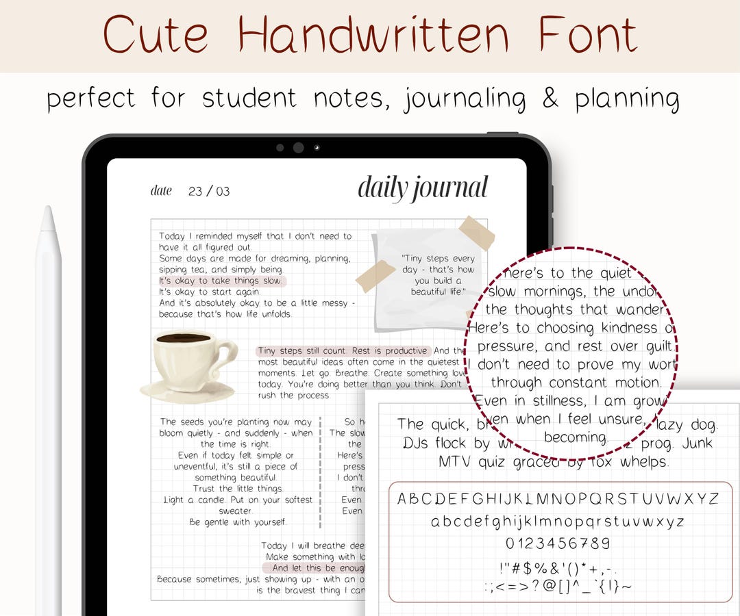 Messy Handwritten Font for Digital Notes, Planning, Journaling ...