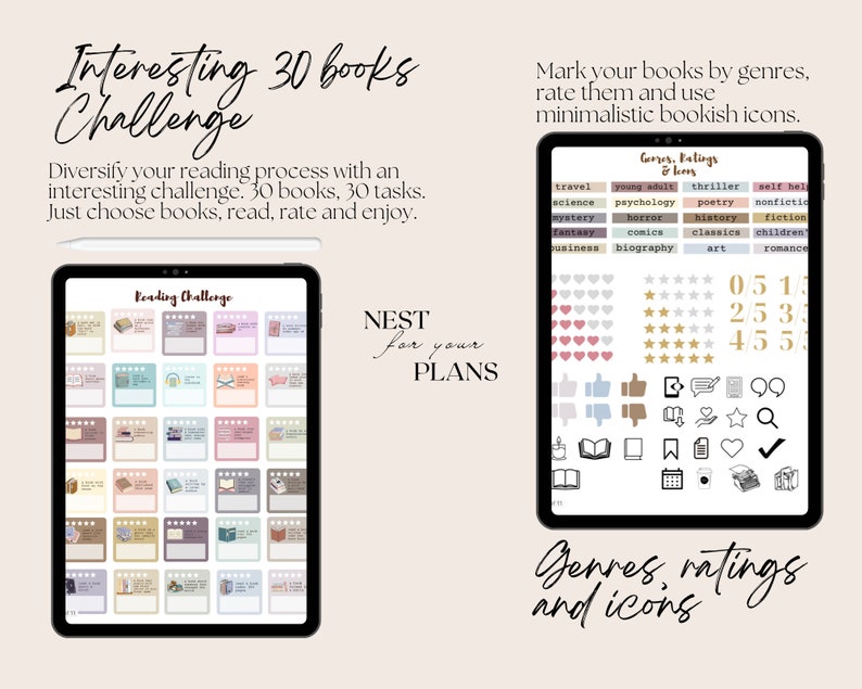 Book Lover Digital Stickers Goodnotes PNG Reading Stickers - Etsy