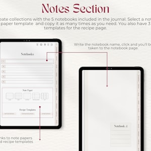 Digital Recipe Book | Paper Texture Goodnotes Meal Planner | Recipe ...