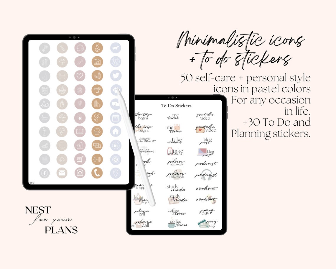 Everyday Vintage Digital Stickers Goodnotes PNG Boho - Etsy