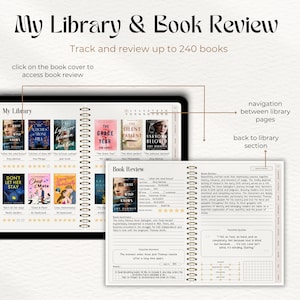 Digital Reading Journal | Horizontal Paper Texture Reading Planner for ...
