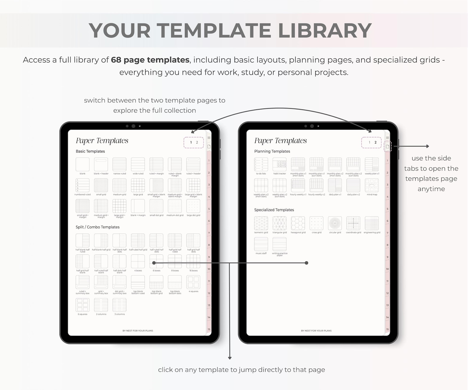 Digital Notebook, Goodnotes Notebook, Digital Note Paper Template ...