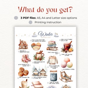 Winter Bucket List Printable | Cozy to Do List | Printable Journal Page ...
