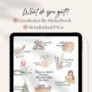 Back to School Digital Stickers Goodnotes, PNG Files of Study Stickers ...