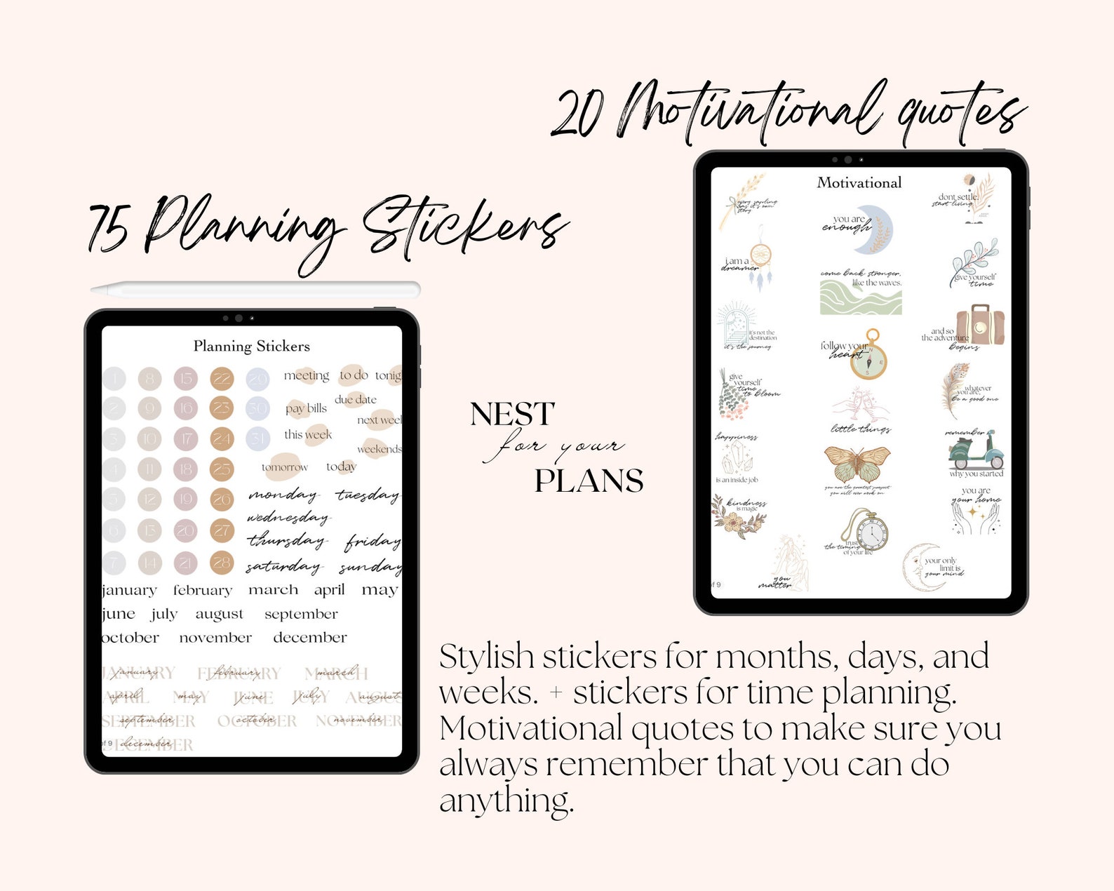 Everyday Vintage Digital Stickers Goodnotes PNG Boho - Etsy