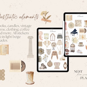 Light Academia Digital Stickers, Vintage Goodnotes Stickerbook, Dark ...