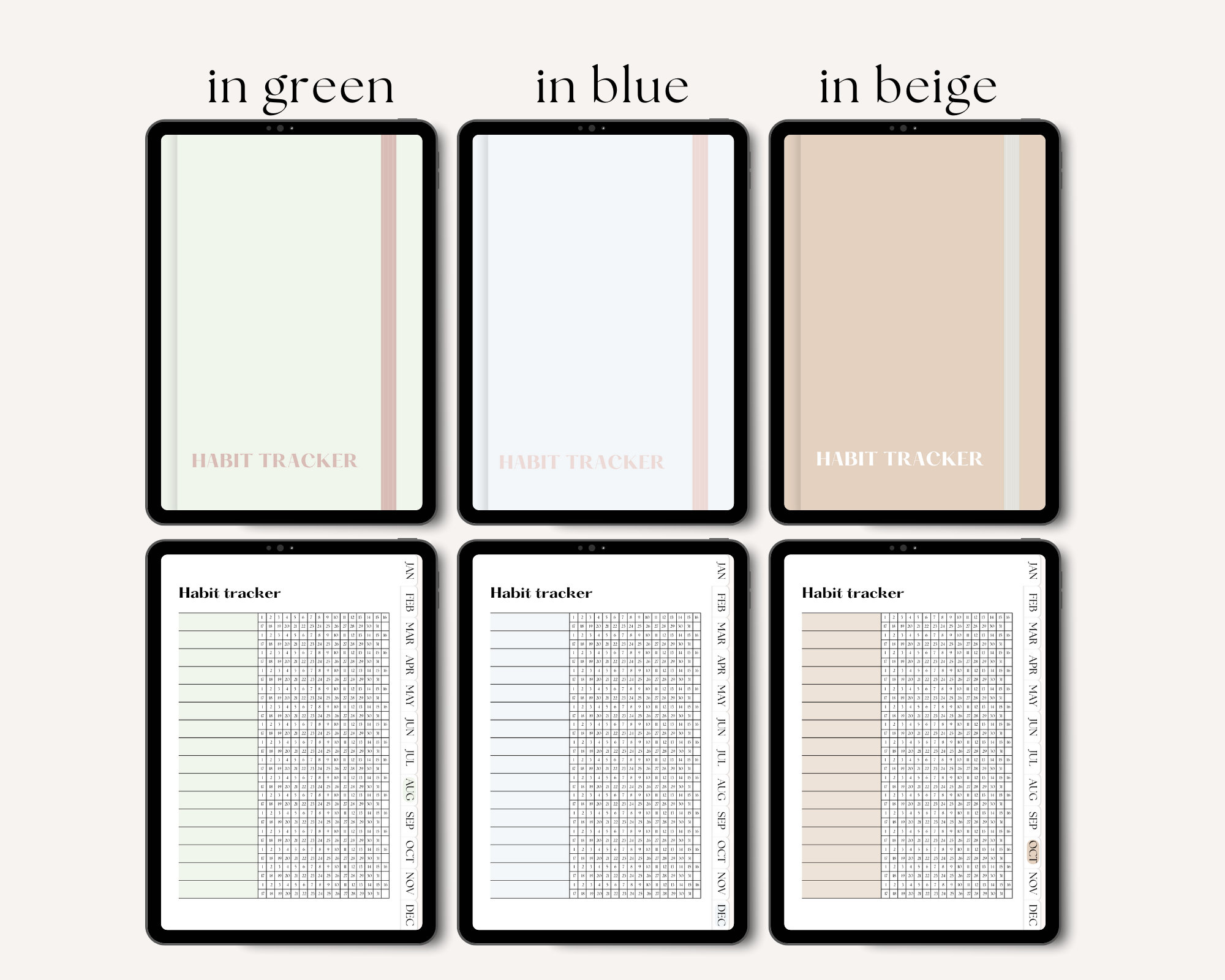 Digital Habit Tracker | Minimalistic Everyday Habit Tracker Goodnotes ...