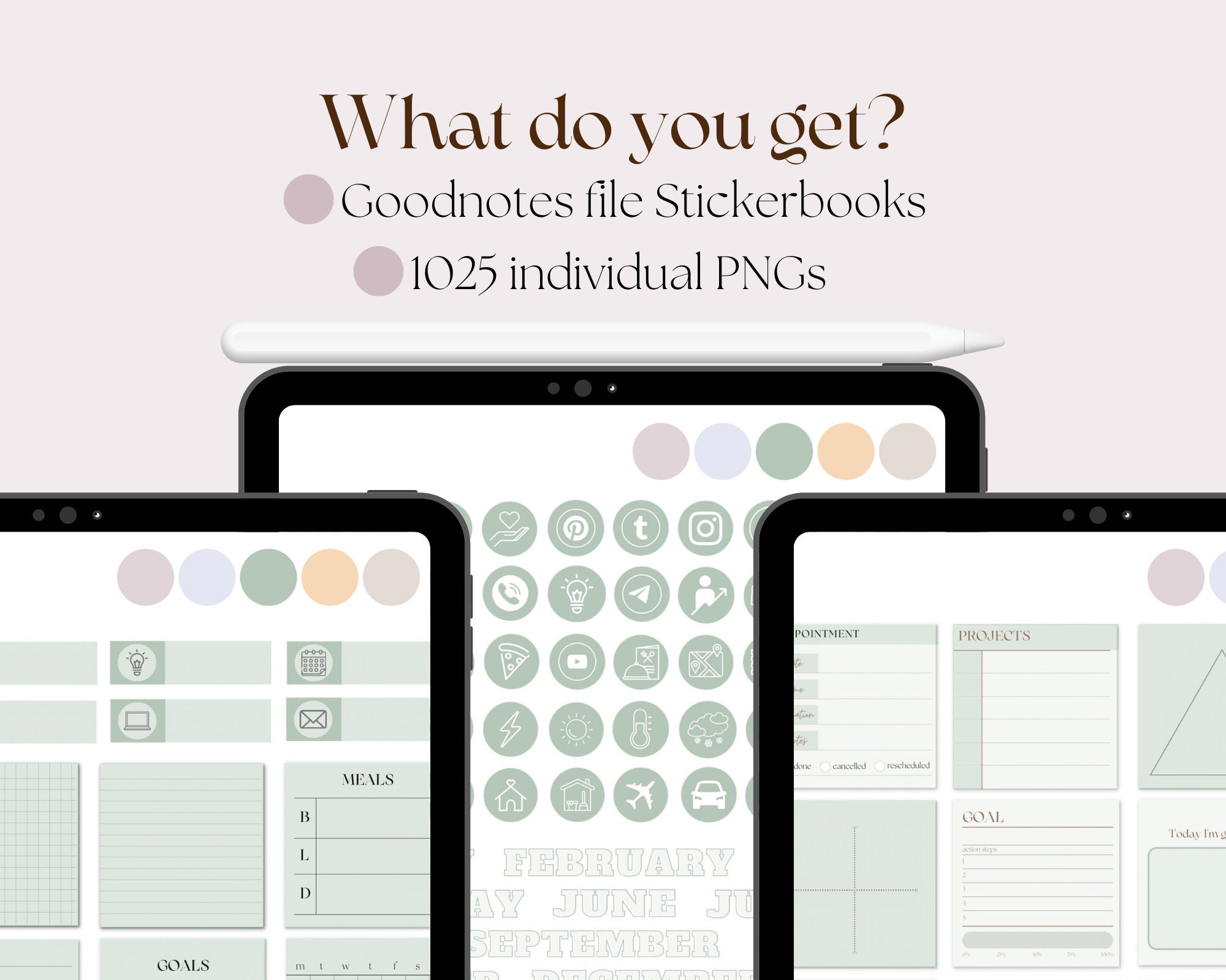 Everyday Basic Digital Stickers Pack Goodnotes Stickerbook - Etsy