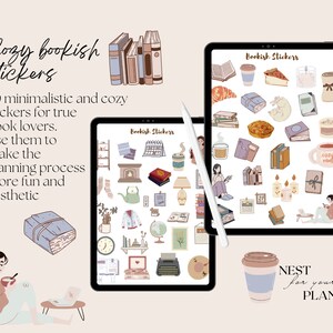Book Lover Digital Stickers Goodnotes, PNG Reading Stickers, Books ...
