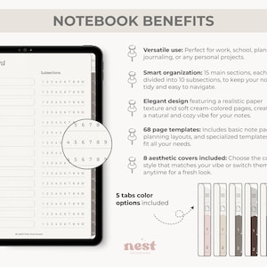 Digital Notebook, Goodnotes Paper Texture Notebook, Note Paper Template ...