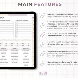 Digital Student Planner | Undated iPad Academic Planner | College ...