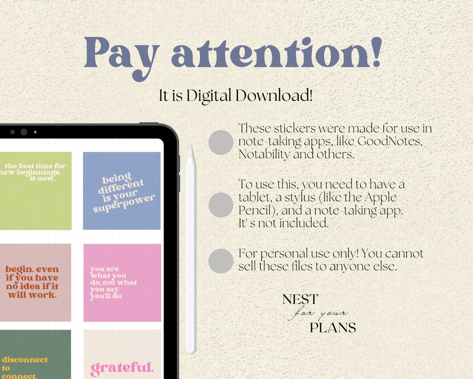 Inspirational Quotes Digital Stickers, Retro Goodnotes Stickerbook ...