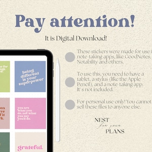 Inspirational Quotes Digital Stickers, Retro Goodnotes Stickerbook ...