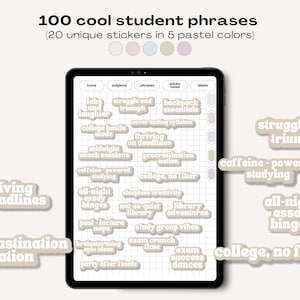 Digital Student Stickers | 810 Aesthetic Stickers for Goodnotes ...