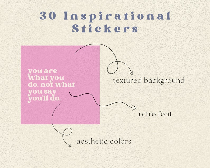 Inspirational Quotes Digital Stickers, Retro Goodnotes Stickerbook ...